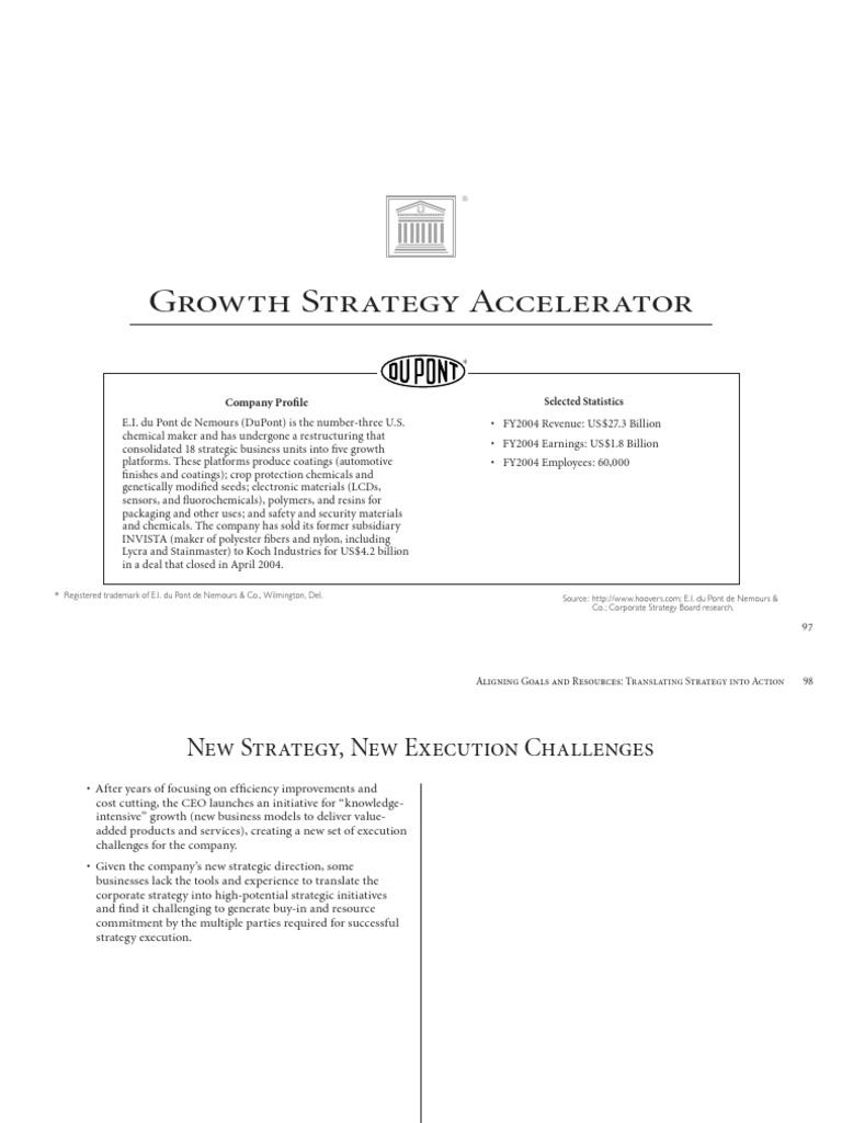 Growth Strategy Accelerator 1809 | PDF | Du Pont | Strategic Management
