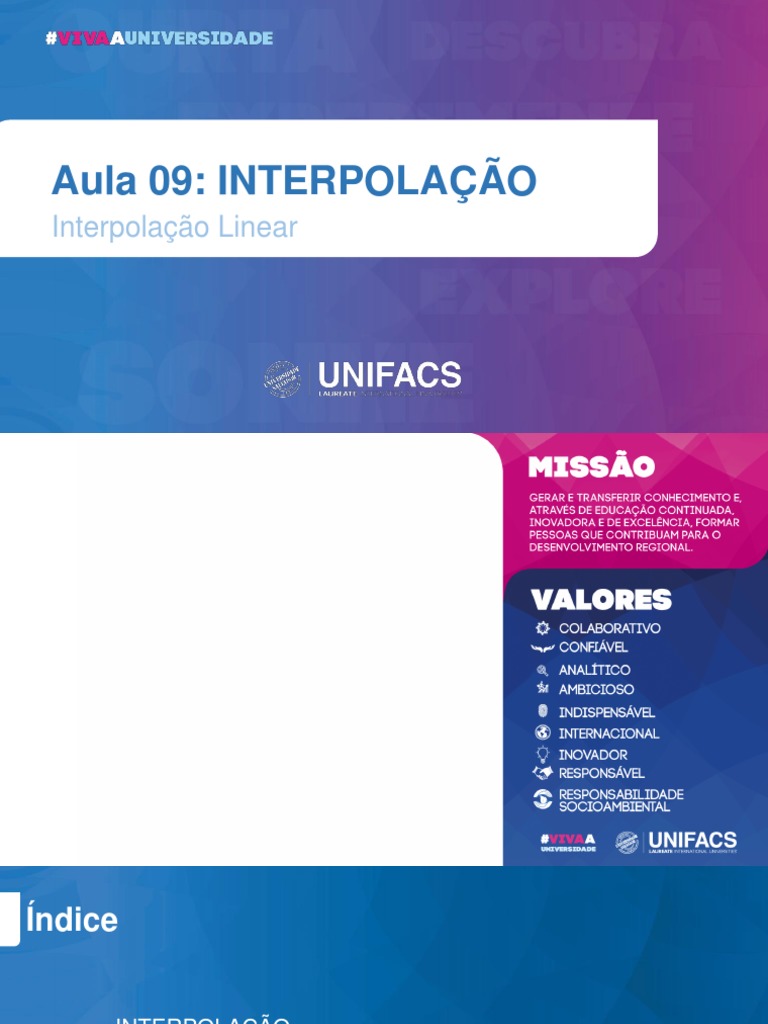 Interpolação Linear: Conceito, Exemplos e Erro de Truncamento | PDF ...