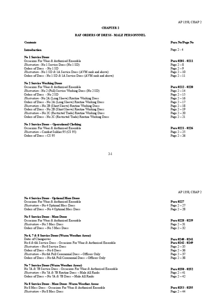 RAF Dress Regulations | PDF | Military Personal Equipment | Dress Codes