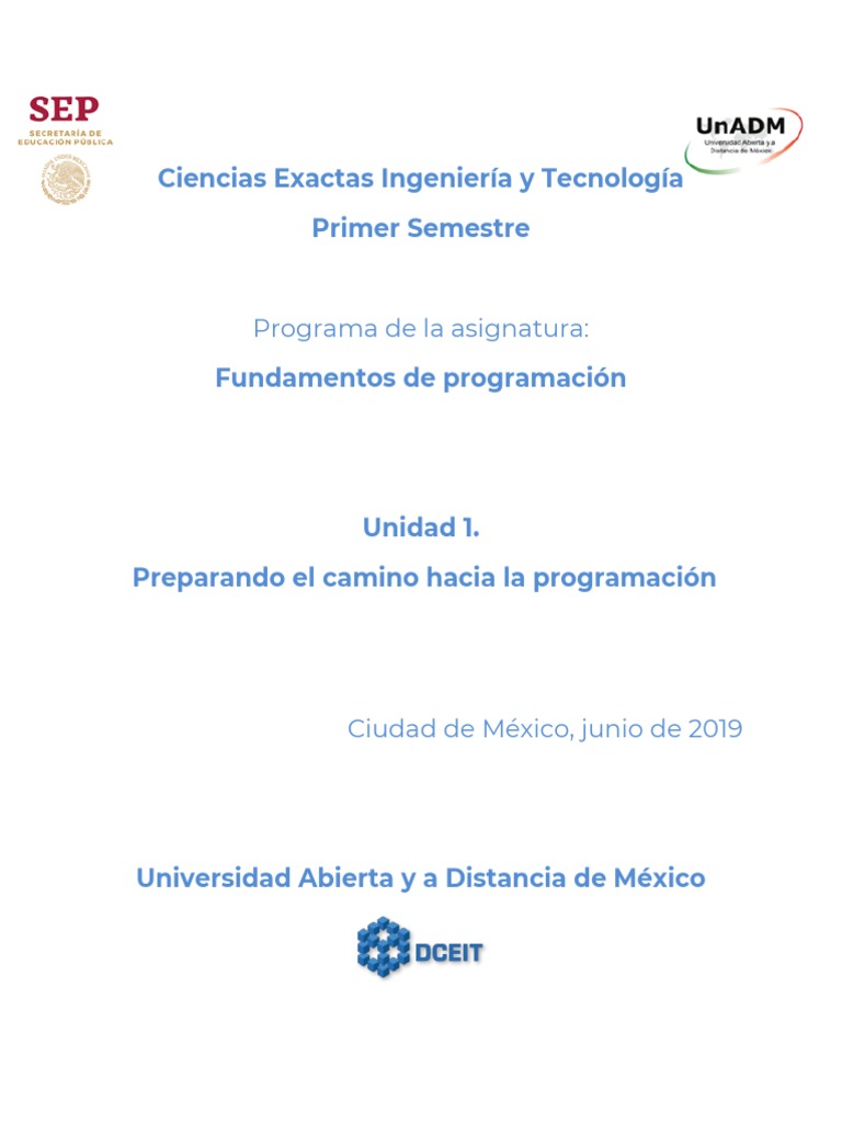 Unidad 1. Preparando El Camino Hacia La Programación | PDF | Lenguaje ...