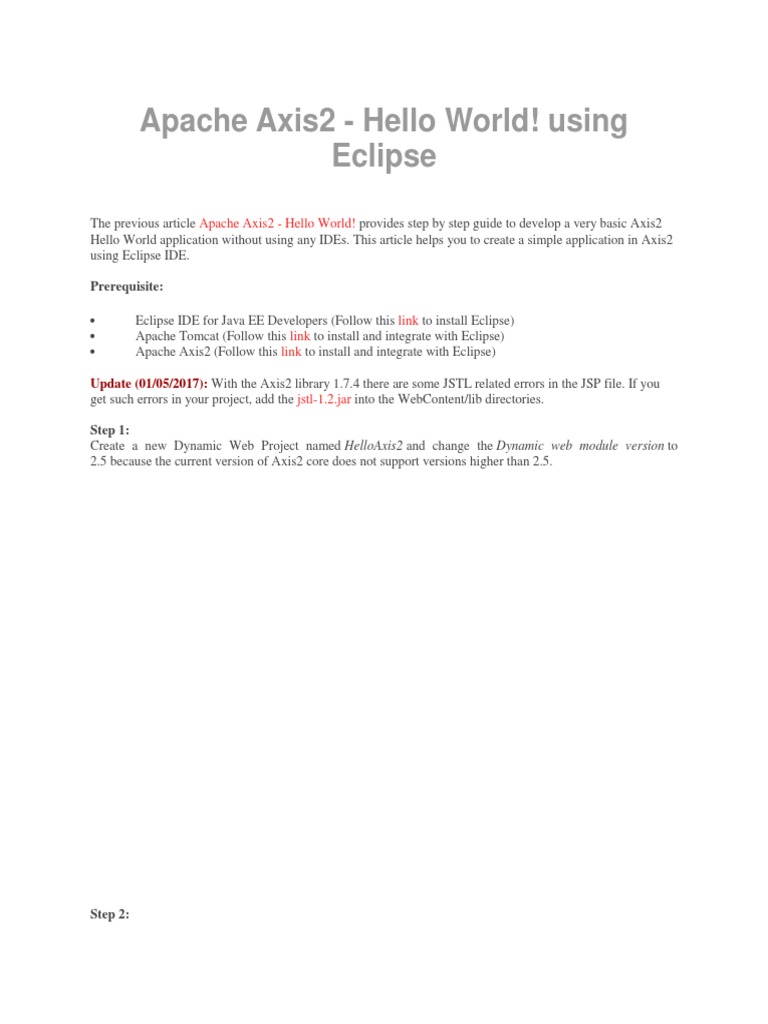 Apache Axis2 Webservice | PDF | Eclipse (Software) | Library (Computing)