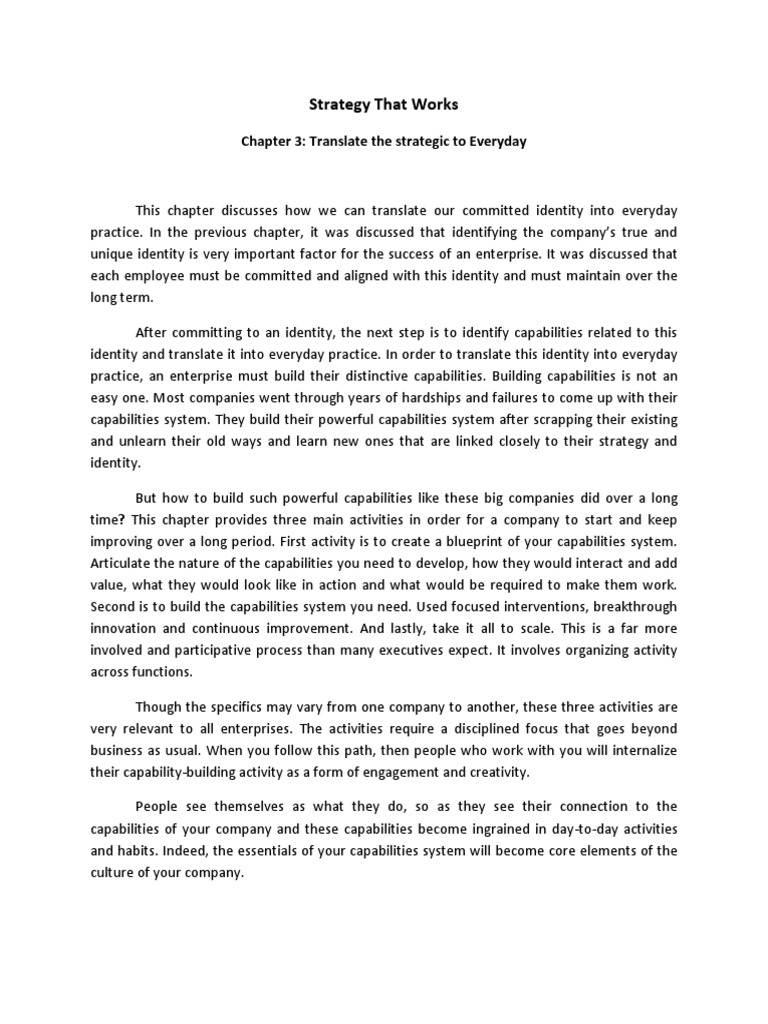 Strategy That Works - Chapter 3 | PDF | Innovation | Psychological Concepts