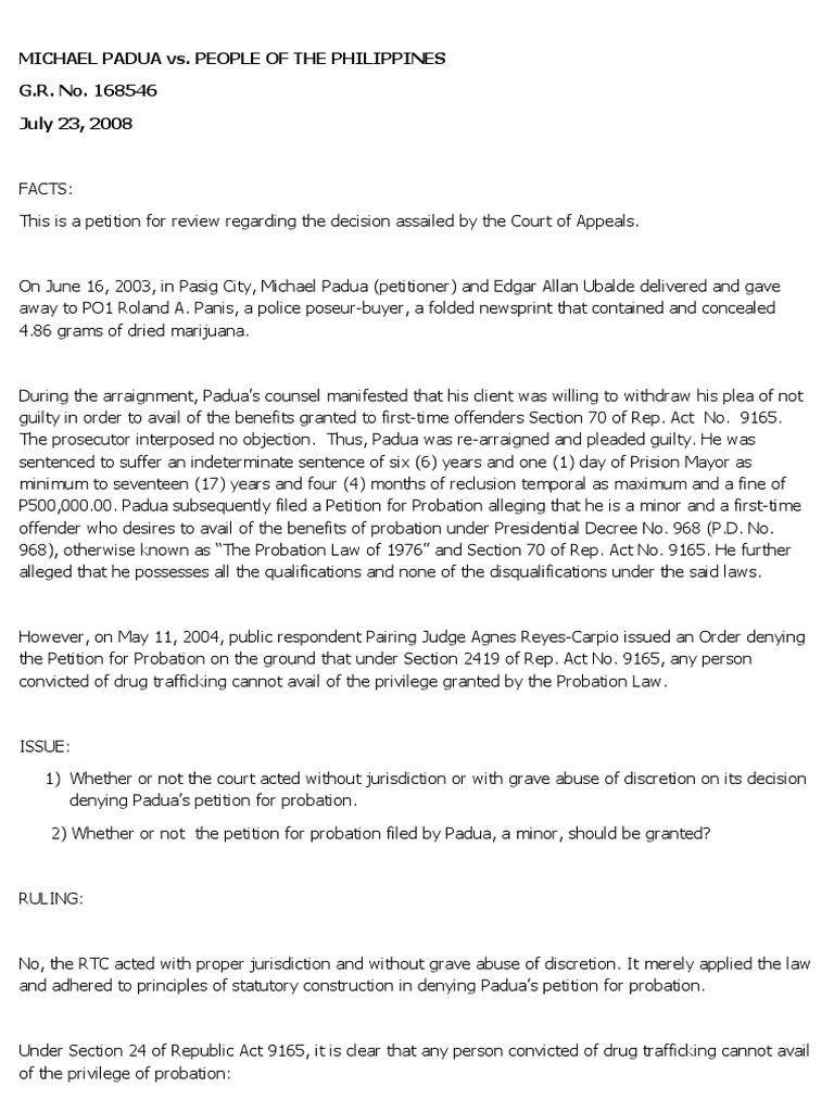 Case Digests Criminal Law | PDF | Probation | Judgment (Law)