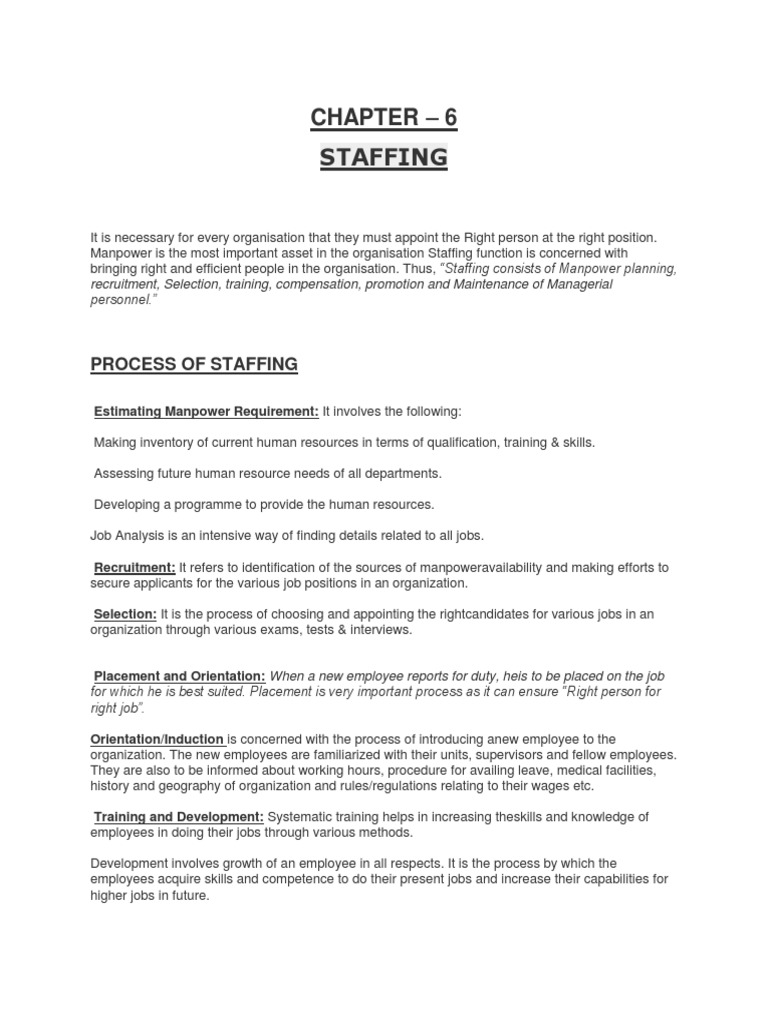 Process of Staffing | PDF | Human Resources | Employment