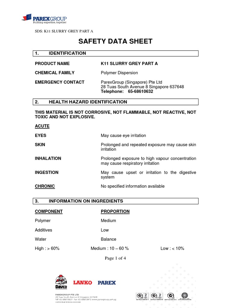Safety Data Sheet: 1. Identification | Download Free PDF | Toxicity ...