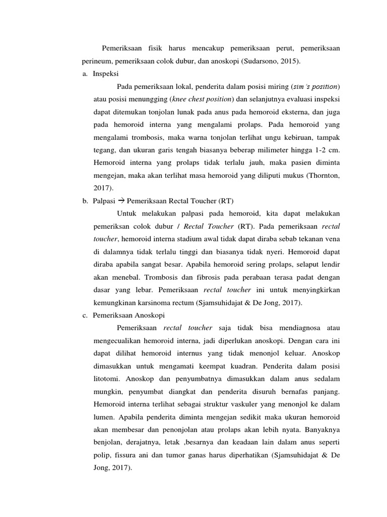Pemeriksaan Hemoroid: Metode dan Teknik | PDF | Kajian Bahasa Asing ...