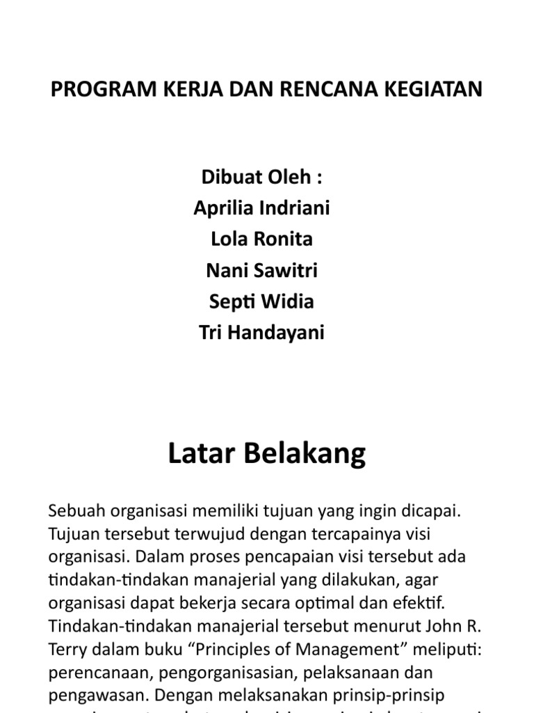 Panduan Penyusunan Program Kerja | PDF | Bisnis