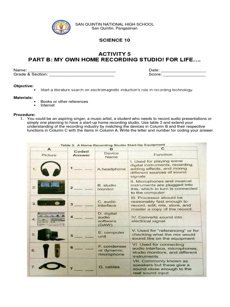 Activity 5 - Part B | PDF | Sound Recording And Reproduction | Electromagnetism
