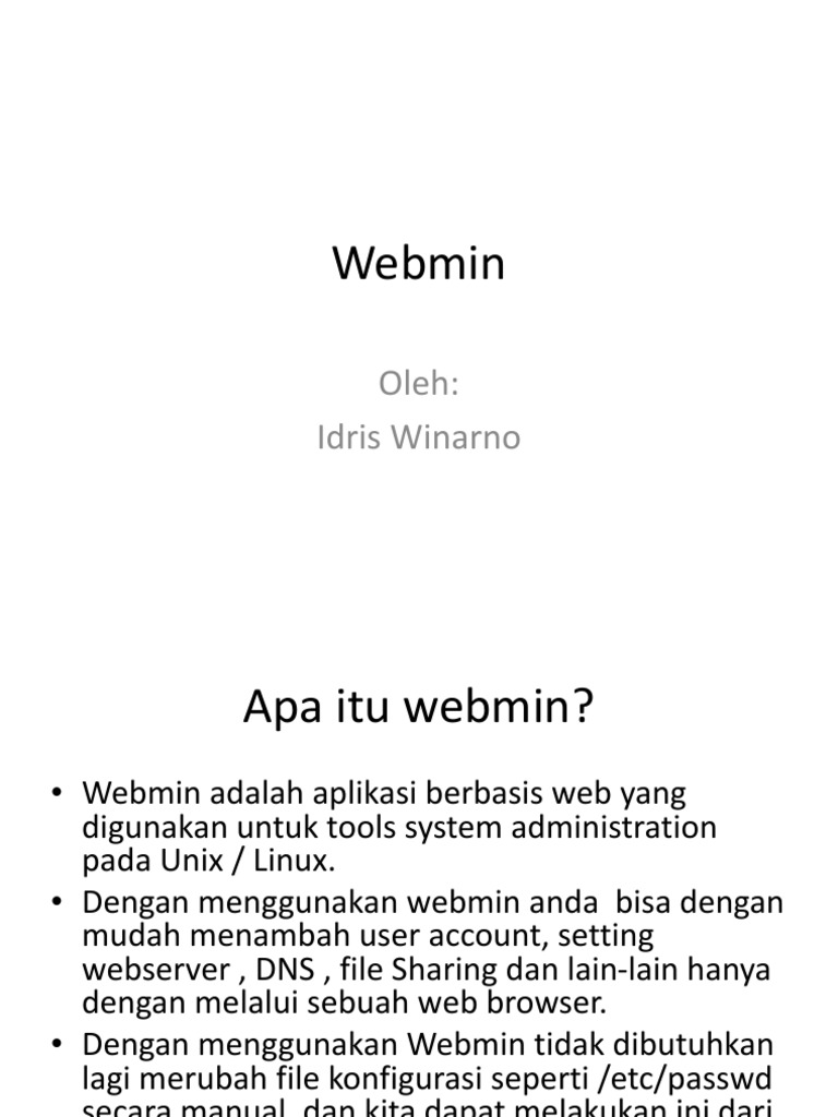 Webmin | PDF