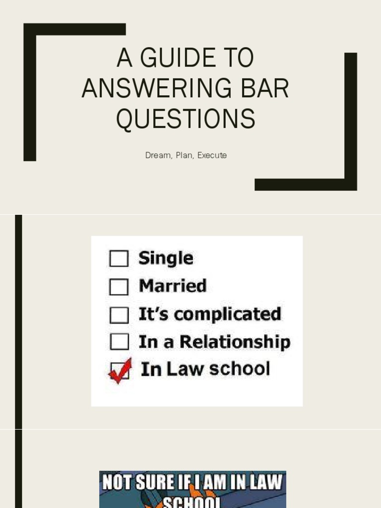 A Guide To Answering Bar Questions | PDF | Marriage | Divorce