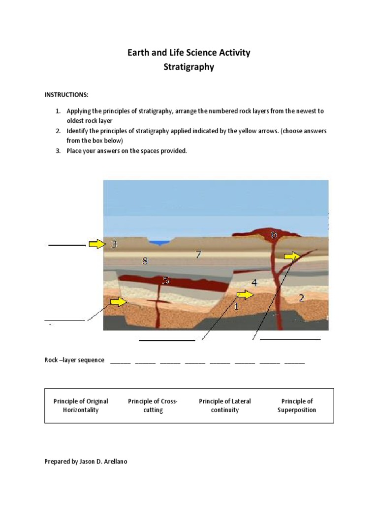 Earth and Life Science Activity - Stratigraphy | PDF