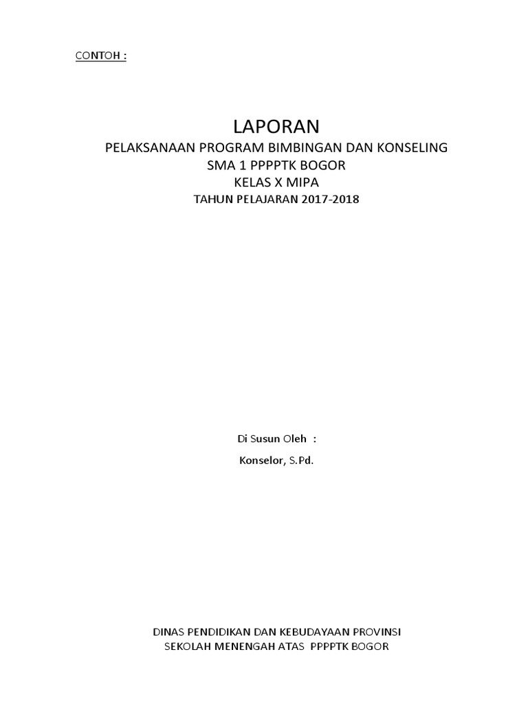 Contoh Laporan BK | PDF