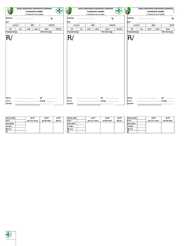 Blangko Resep + Pio | PDF