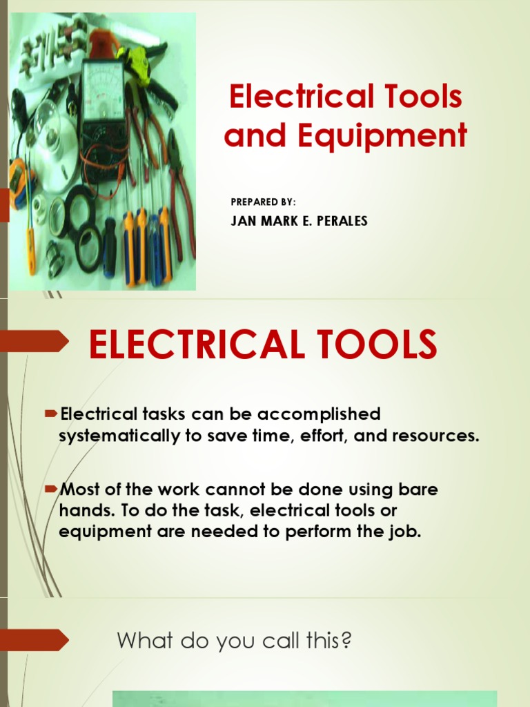Basic Electrical Tools And Equipment