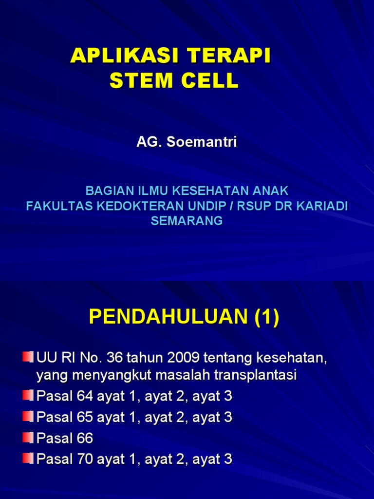 Aplikasi Terapi Stem Cell (25/4/2010) | PDF | Translation (Biology) | Rna