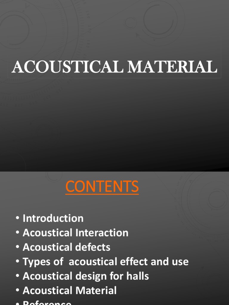 Types of Acoustical Materials Explained | PDF | Acoustics | Sound