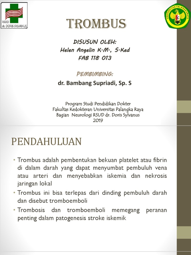 MEMAHAMI TROMBUS DAN PENANGANANNYA | PDF