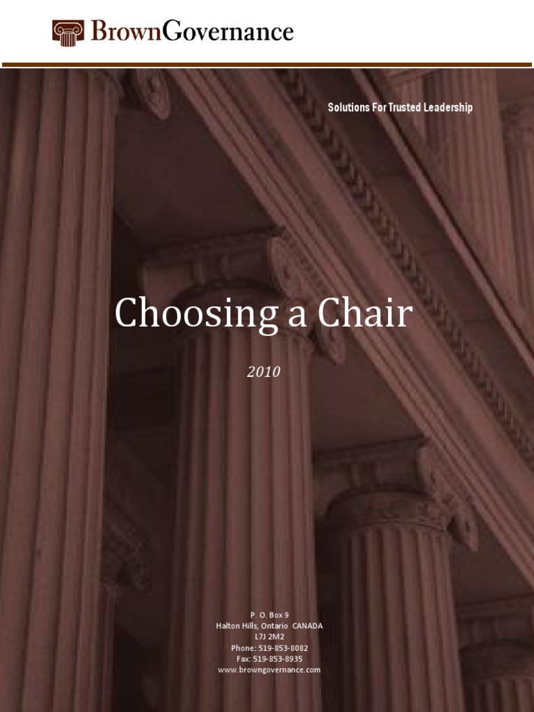 Choosing A Chair: Solutions For Trusted Leadership | PDF | Board Of ...