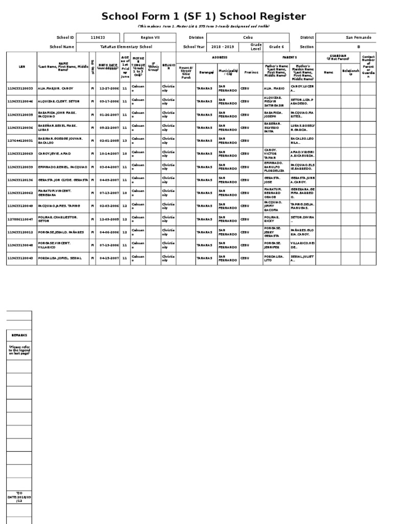 SF1 - 2018 - Grade 6 - B | PDF