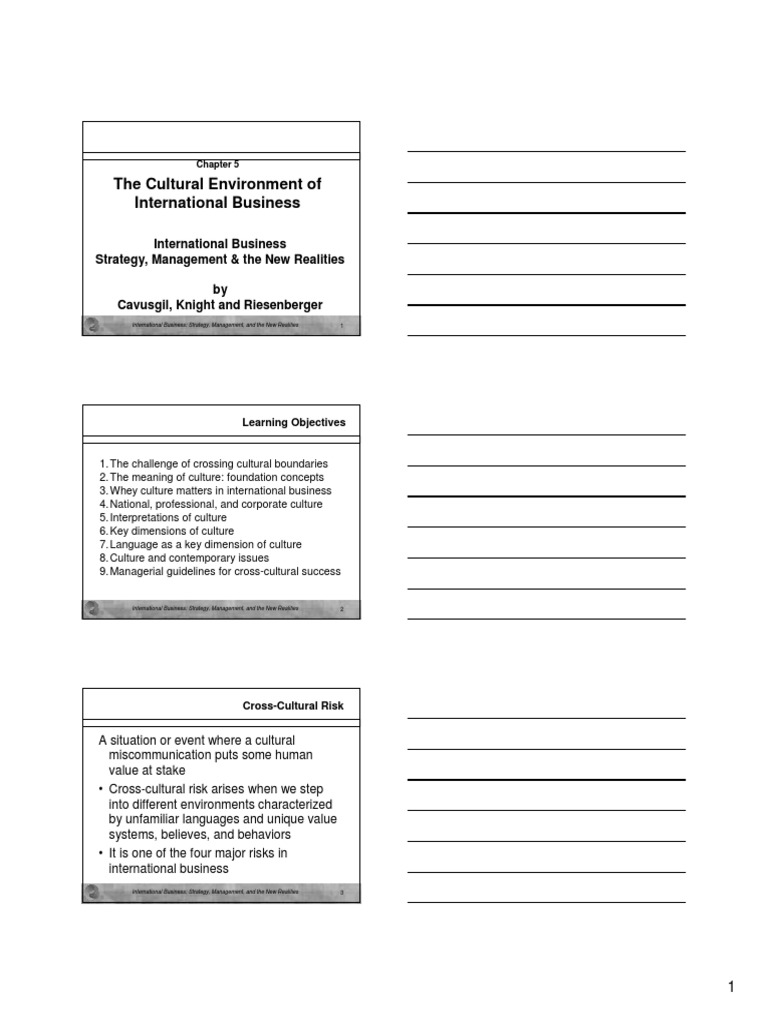 The Cultural Environment of International Business | PDF ...