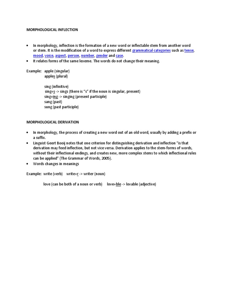 Grammatical Categories Tense Mood Voice Aspect Person Number Gender Case | PDF