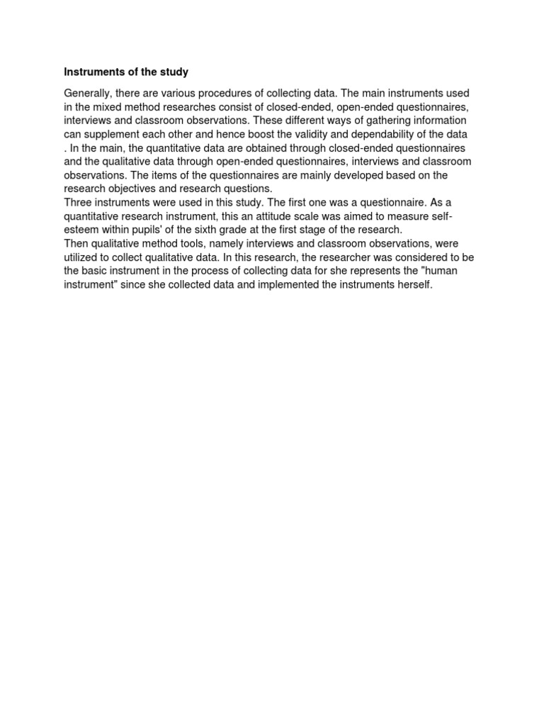 Research Instrument | PDF