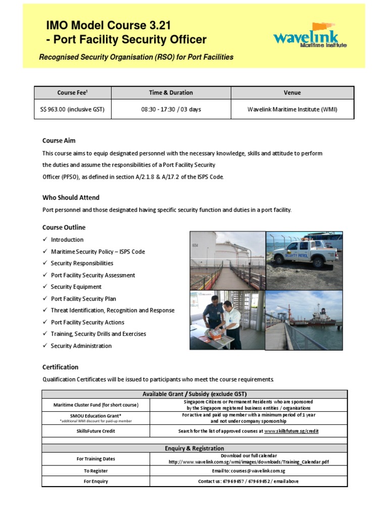 IMO Model Course 3.21 - Port Facility Security Officer | PDF ...