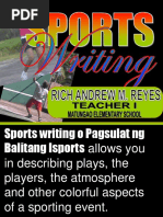 Sports Writing Sample | PDF | Student Sport | Sports