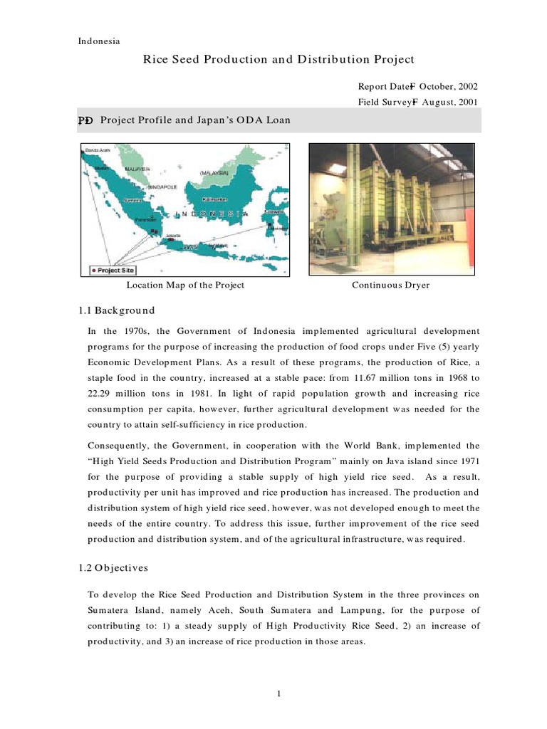 Rice Seed Production and Distribution Project | PDF | Rice | Subsidy