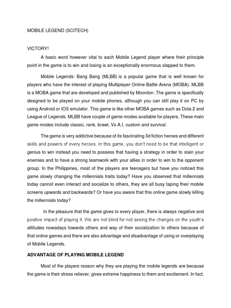 Mobile Legend Article | PDF | Video Games | Behavioural Sciences