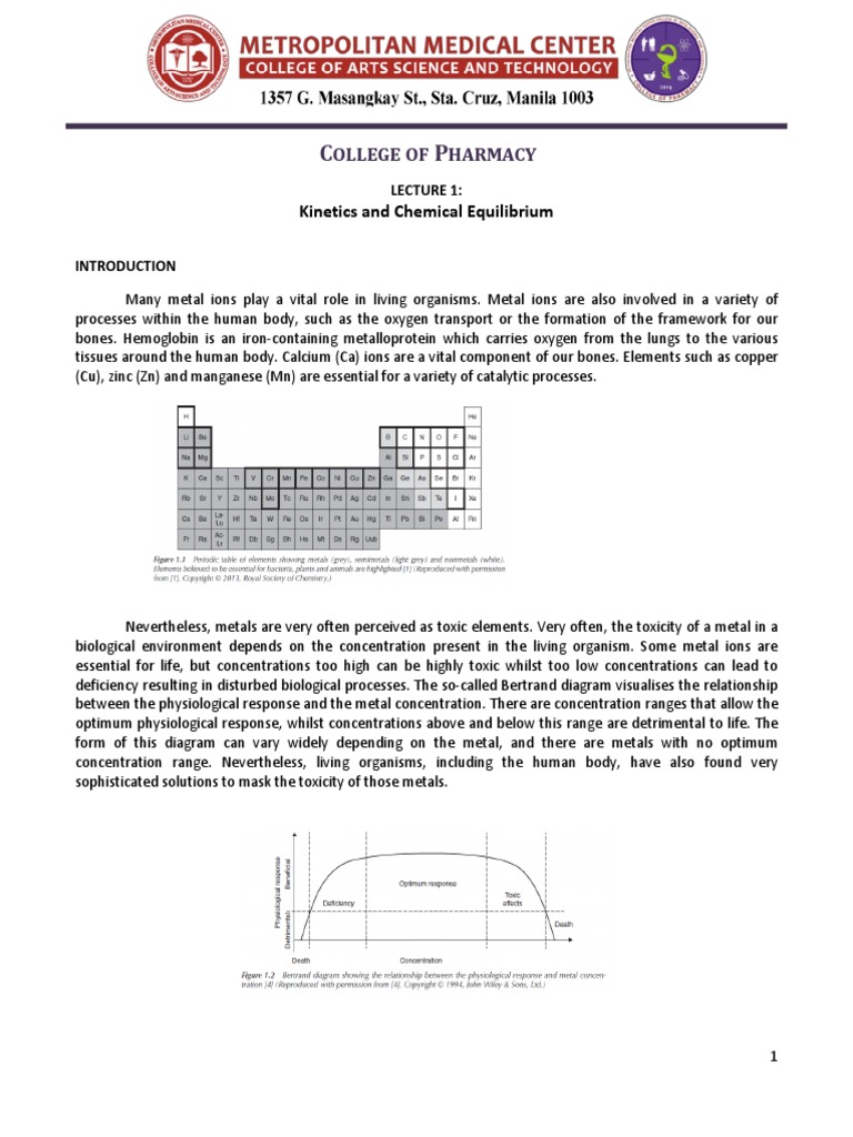 LECTURE 1 - Kinetics and Chemical Equilibrium | Download Free PDF ...