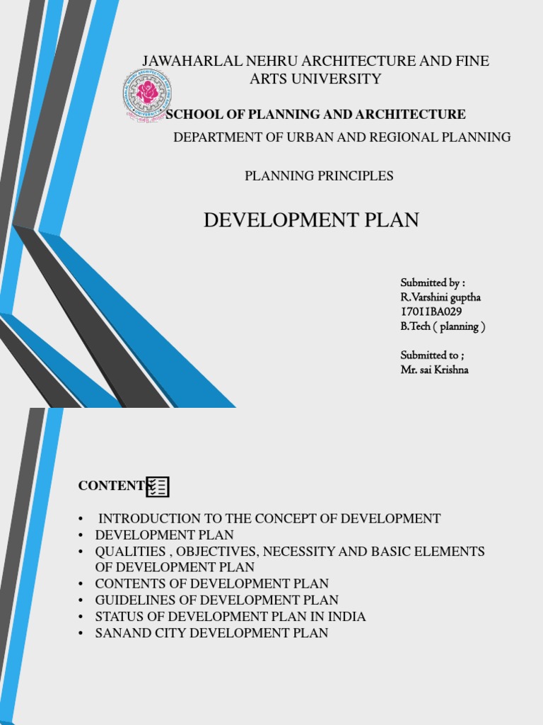 Development Plan: Jawaharlal Nehru Architecture and Fine Arts ...