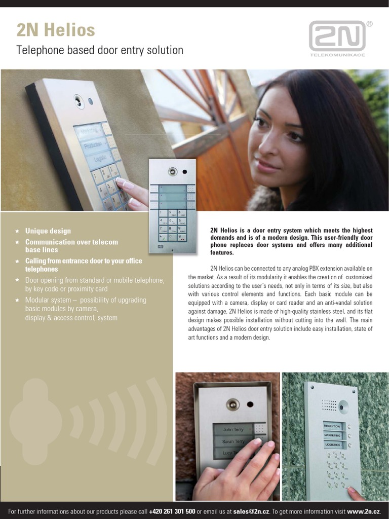 2N Helios: Telephone Based Door Entry Solution | PDF | Access Control ...