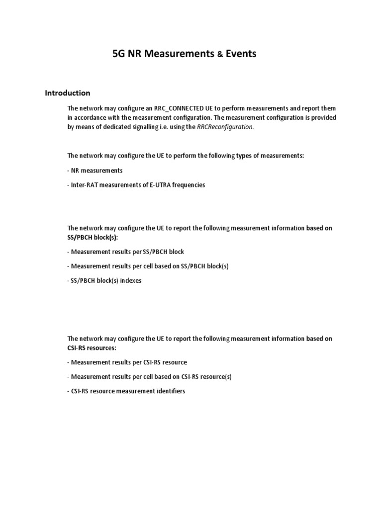 5G NR Measurements & Events | PDF | Decibel | Bandwidth (Signal Processing)