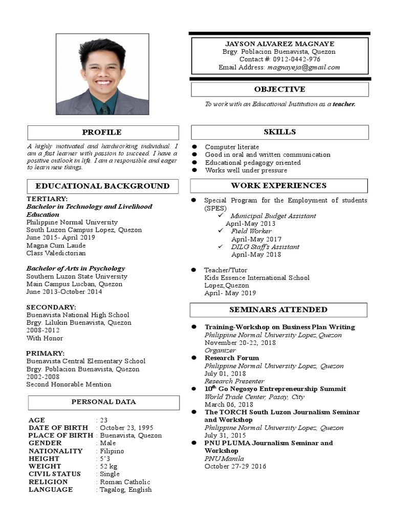 Objective: To Work With An Educational Institution As A Teacher | Download Free PDF | Learning ...