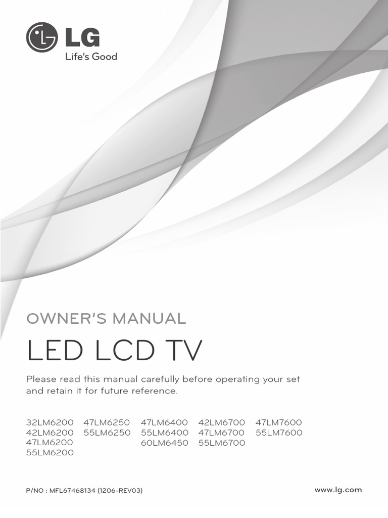 Led LCD TV: Owner'S Manual | PDF | Stereoscopy | Computer Monitor