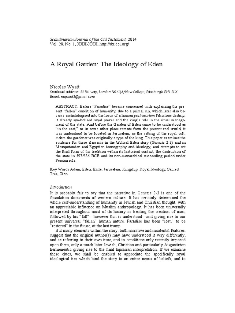 A Royal Garden The Ideology of Eden PDF | PDF | Garden Of Eden ...