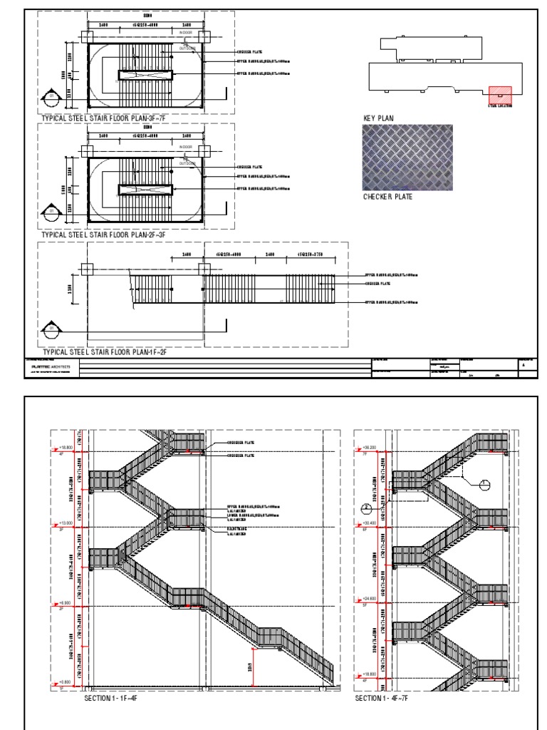 Typical Steel Stair Floor Plan-3F 7F Key Plan: Plantec Architects ...