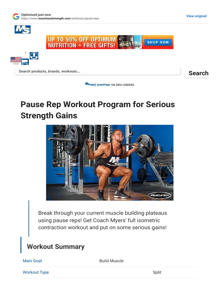 Pause Rep Workout Program For Serious Strength Gains | Download Free ...