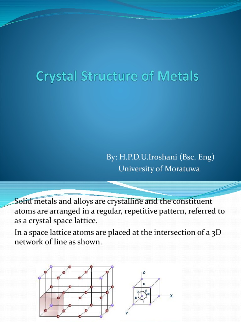 Crystal Structures in Metals | PDF