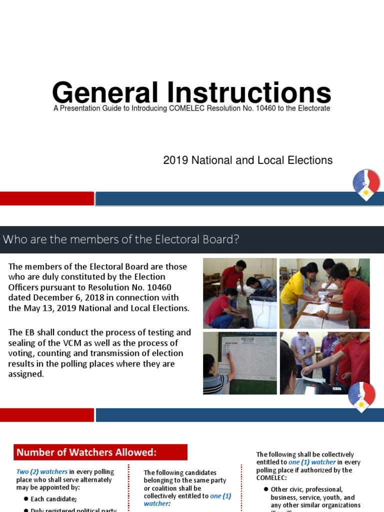 General Instruction 2019 Election | PDF | Polling Place | Voting