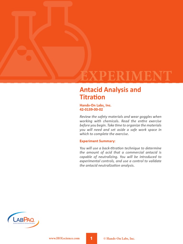 42-0139!00!02-EXP, Antacid Analysis and Titration | PDF | Esophagus ...