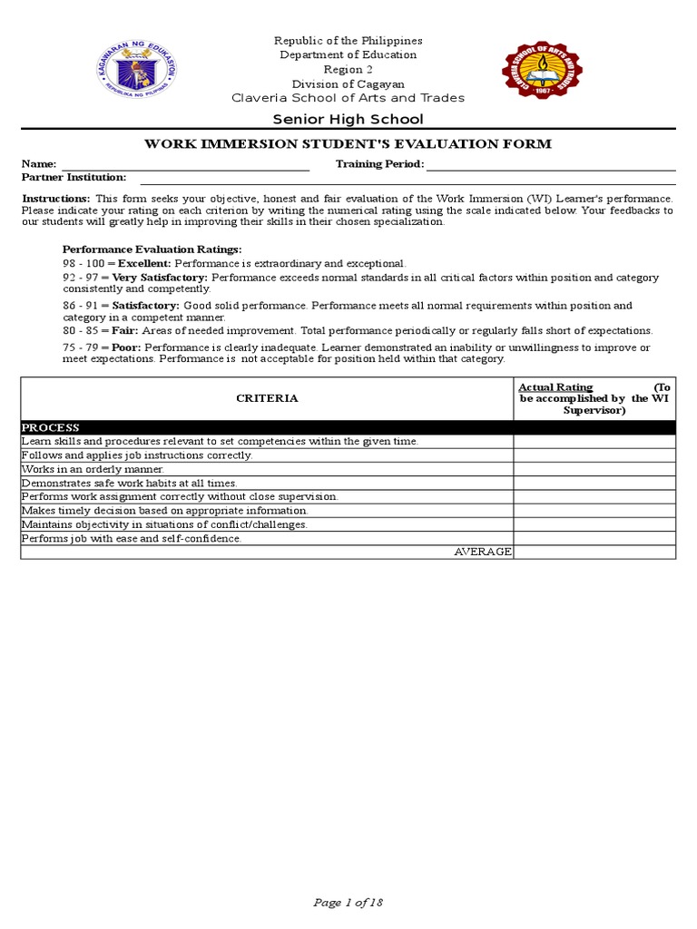 Work Immersion Time Table | PDF | Competence (Human Resources ...