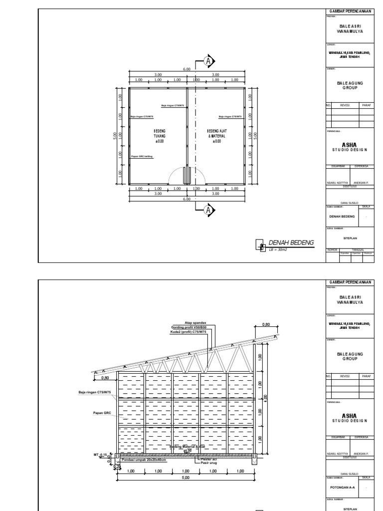Denah dan Desain Bedeng Proyek | PDF