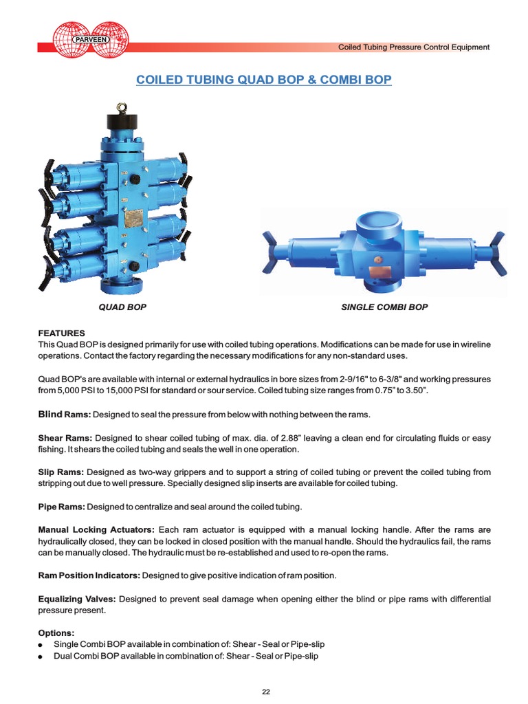 Coiled Tubing Quad Bop and Combi Bop | PDF | Home & Garden | Computers