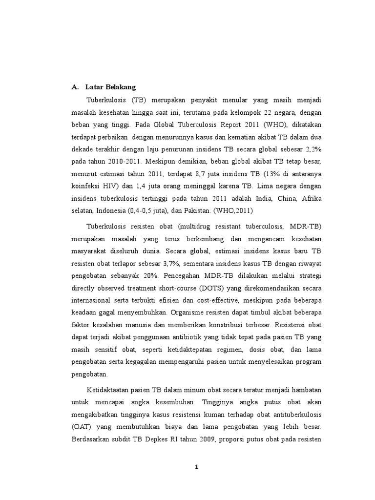 Laporan Minipro MDR TB | PDF