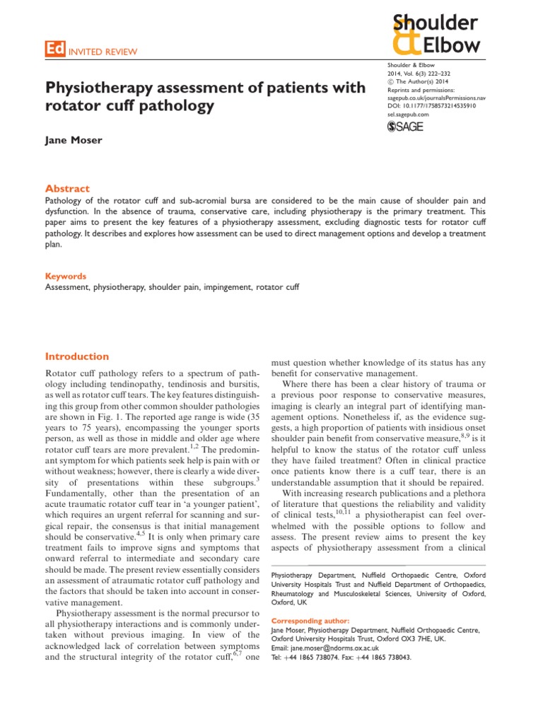 Rotator Cuff Assessment PDF | PDF | Shoulder | Anatomical Terms Of Motion