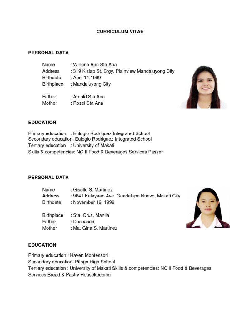 Curriculum Vitae | PDF | Makati | Educational Stages