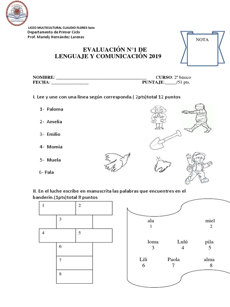 Evaluacion LETRAS M L P | PDF
