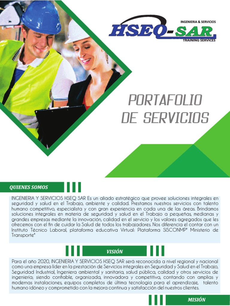 Portafolio Ingenieria Hseq Sar | PDF | Ingeniería Ambiental | Ingeniería